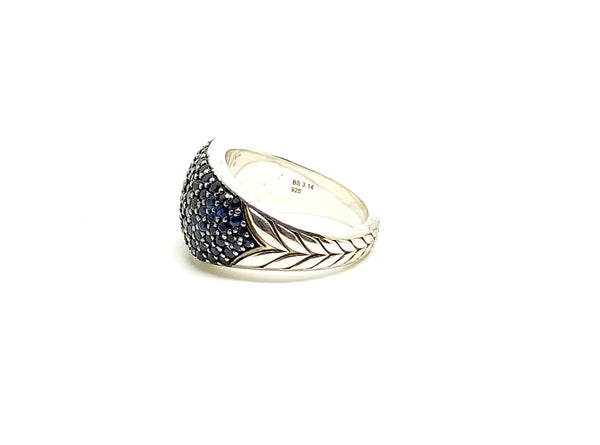 Blue Chevron Pave Sapphire Ring SL RNG -60 – Stargems Jewelers